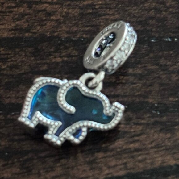 Pandora | Jewelry | Authentic Blue Murano Glass Elephant Dangle Pandora ...